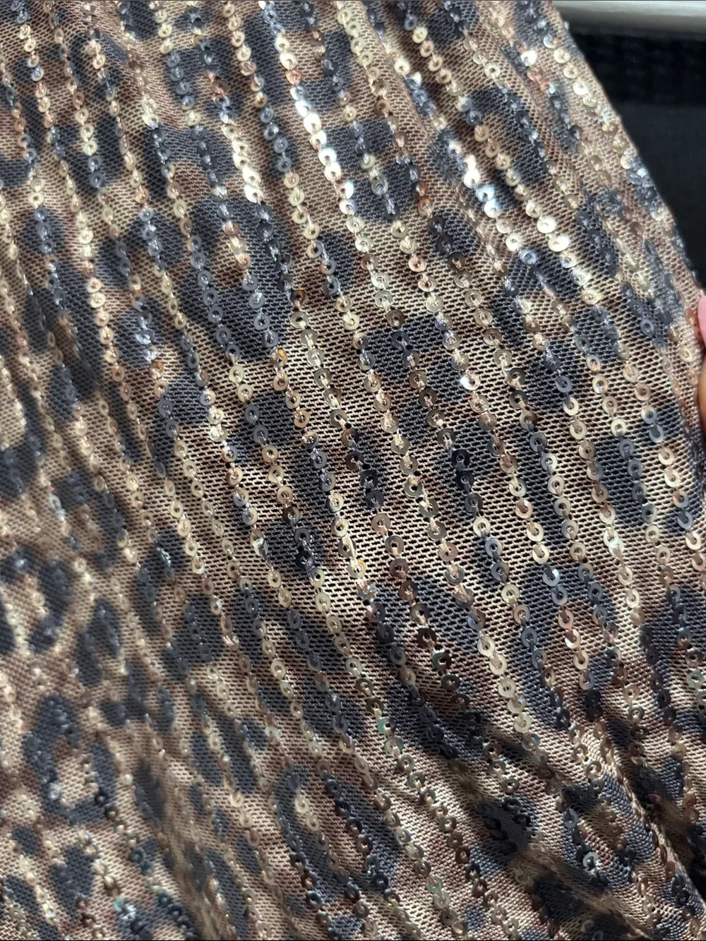 Dresses | Leopard Print Sequin Twistfront Long Sleeve Womens Dress ...